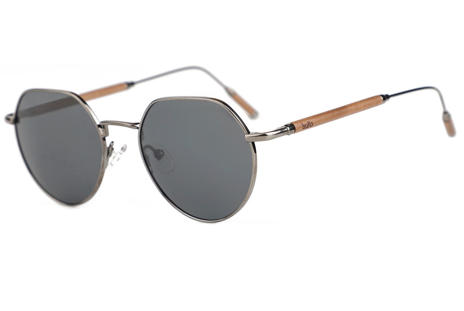 Sahara Silver Titanium & Wood Sunglasses - Polarised - buKo